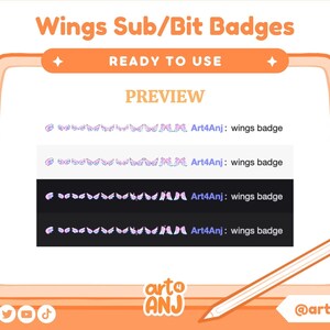 Angel Wings Sub Badges for Twitch/youtube/discord Bit Badges Pastel ...