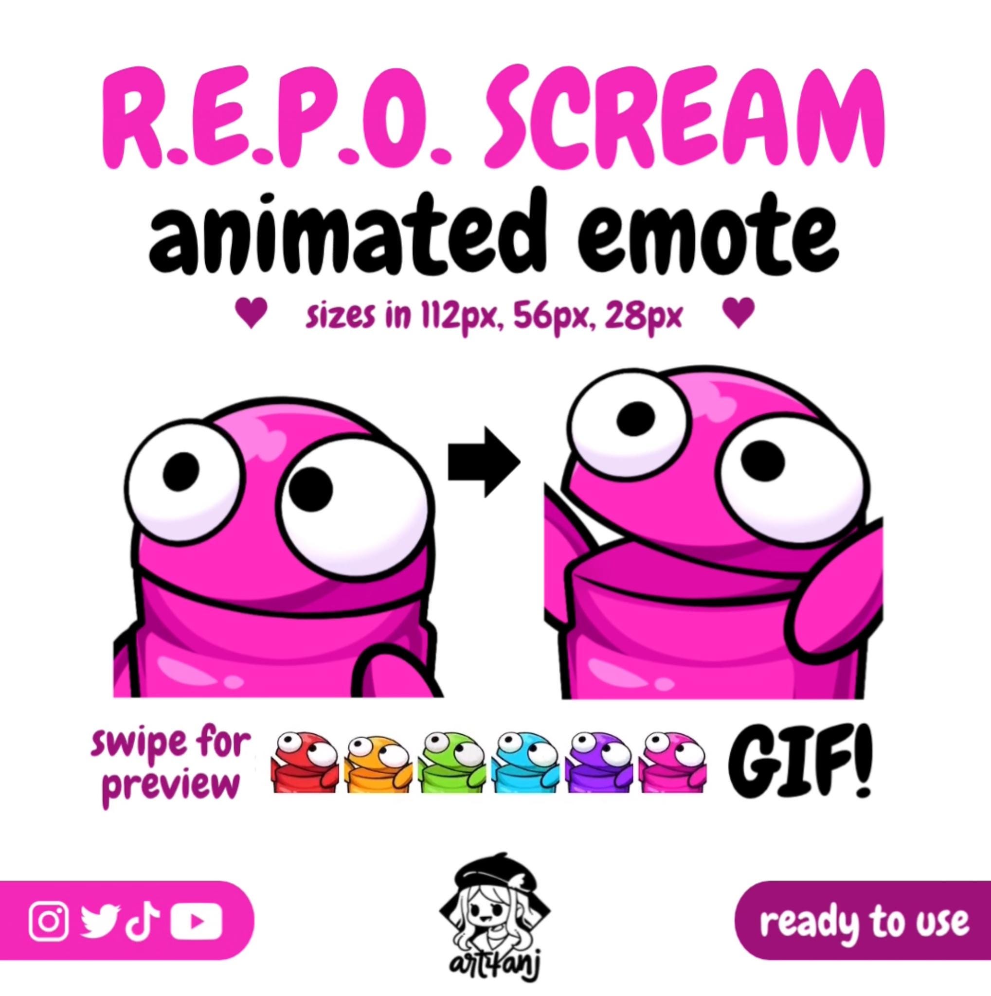 ANIMATED Repo SCREAM Emote for Twitch Stream & Discord | R.E.P.O. Game ...