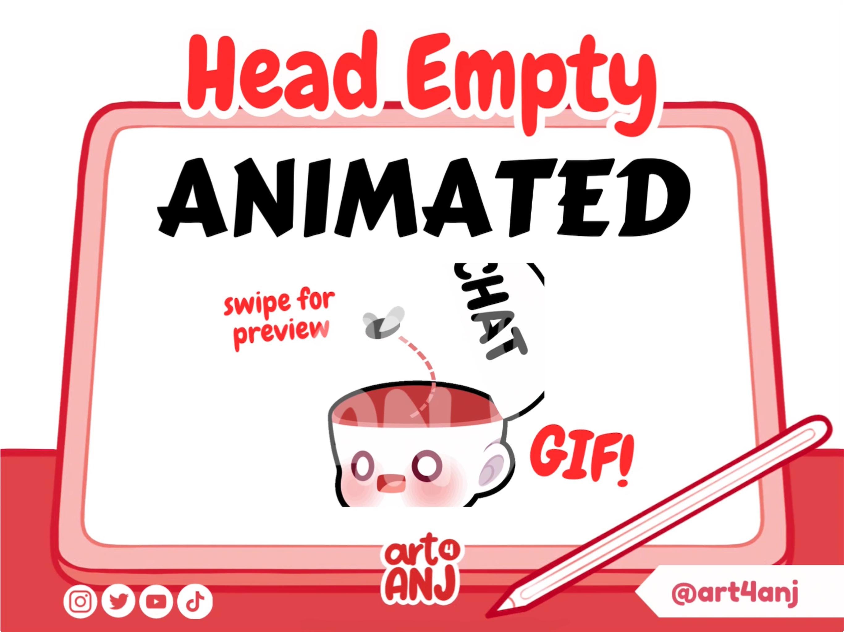 HEAD EMPTY Animated Emote for Twitch Streaming and Discord | CHAT Emote ...