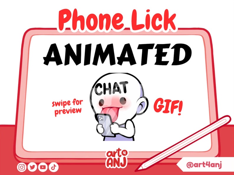 PHONE LICK Animated Emote for Twitch Streaming and Discord | CHAT Emote ...