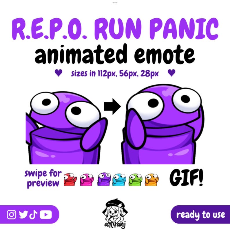ANIMATED Repo RUN PANIC Emote for Twitch Stream & Discord | R.E.P.O ...