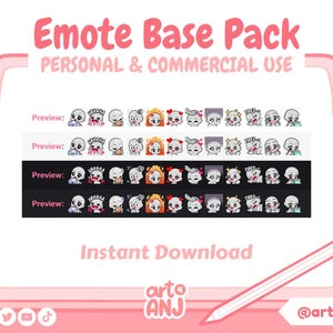 12 EMOTE Base Pack DIY | Emote Bases | Custom Chibi Emotes | Twitch ...