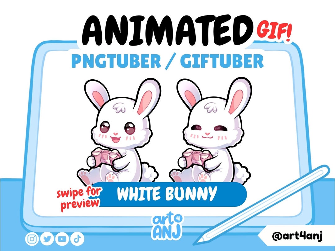 BUNNY Animated Pngtuber | Twitch Streams | Discord Reactive | Stream ...