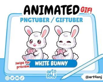 PINK BUNNY Animated Pngtuber | Twitch Streams | Discord Reactive ...