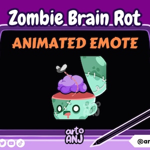 Zombie BRAIN ROT Emote for Twitch/youtube/discord Animated Emote Horror ...