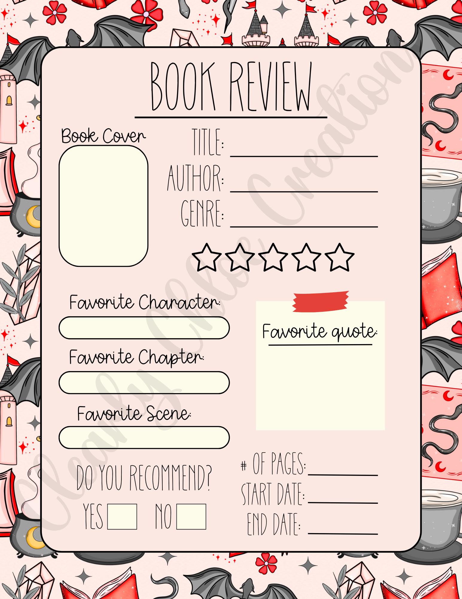 Romantasy Book Review Digital - Etsy
