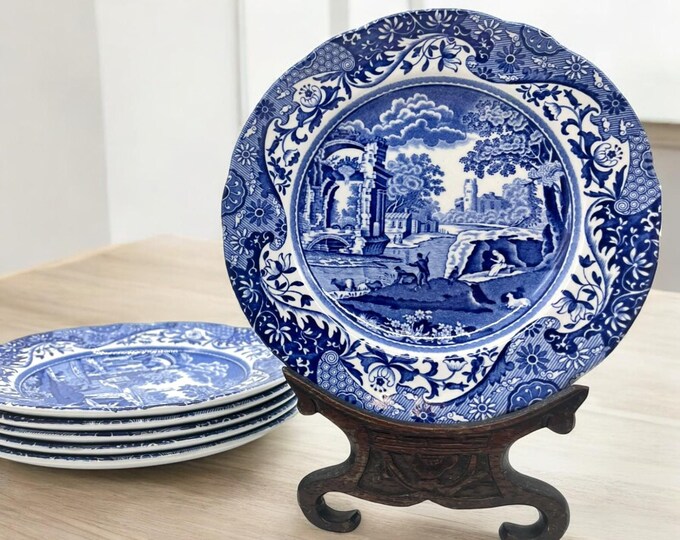 Spode Blue Italian Large Dinner Plates Bowls Side Plates Various Sizes ...