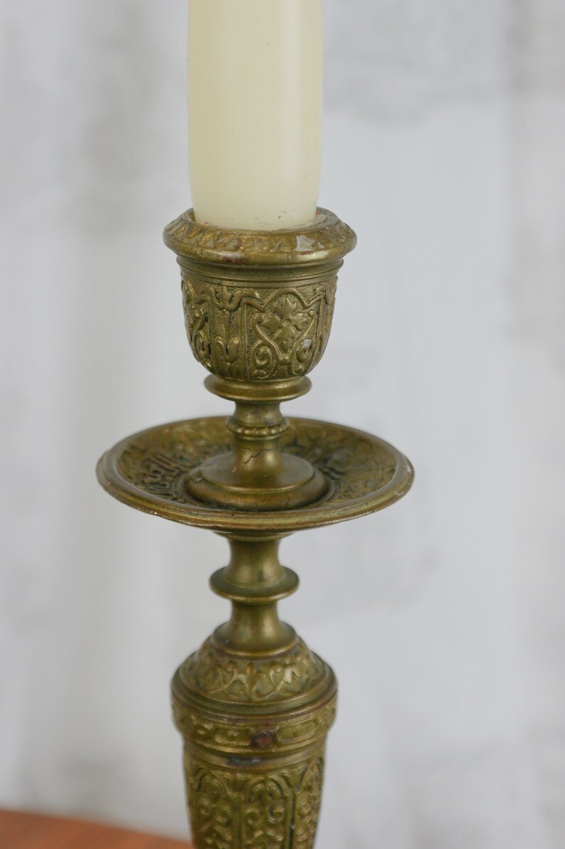 Antique Brass Candlesticks Roman Style Candle Holders Pair - Etsy