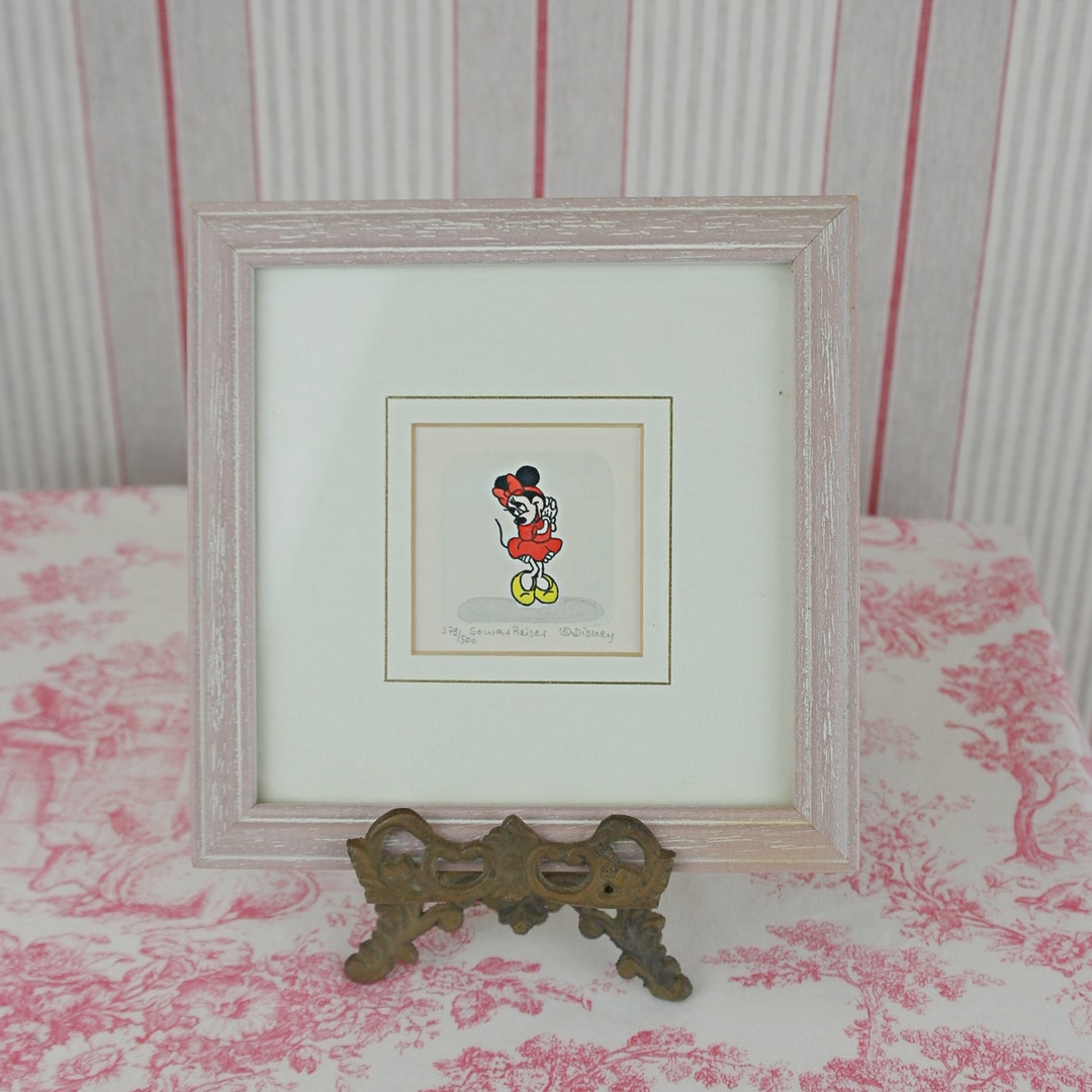 Minnie Mouse Etching Artwork Sowa & Reiser Hand Painted Signed Disney ...