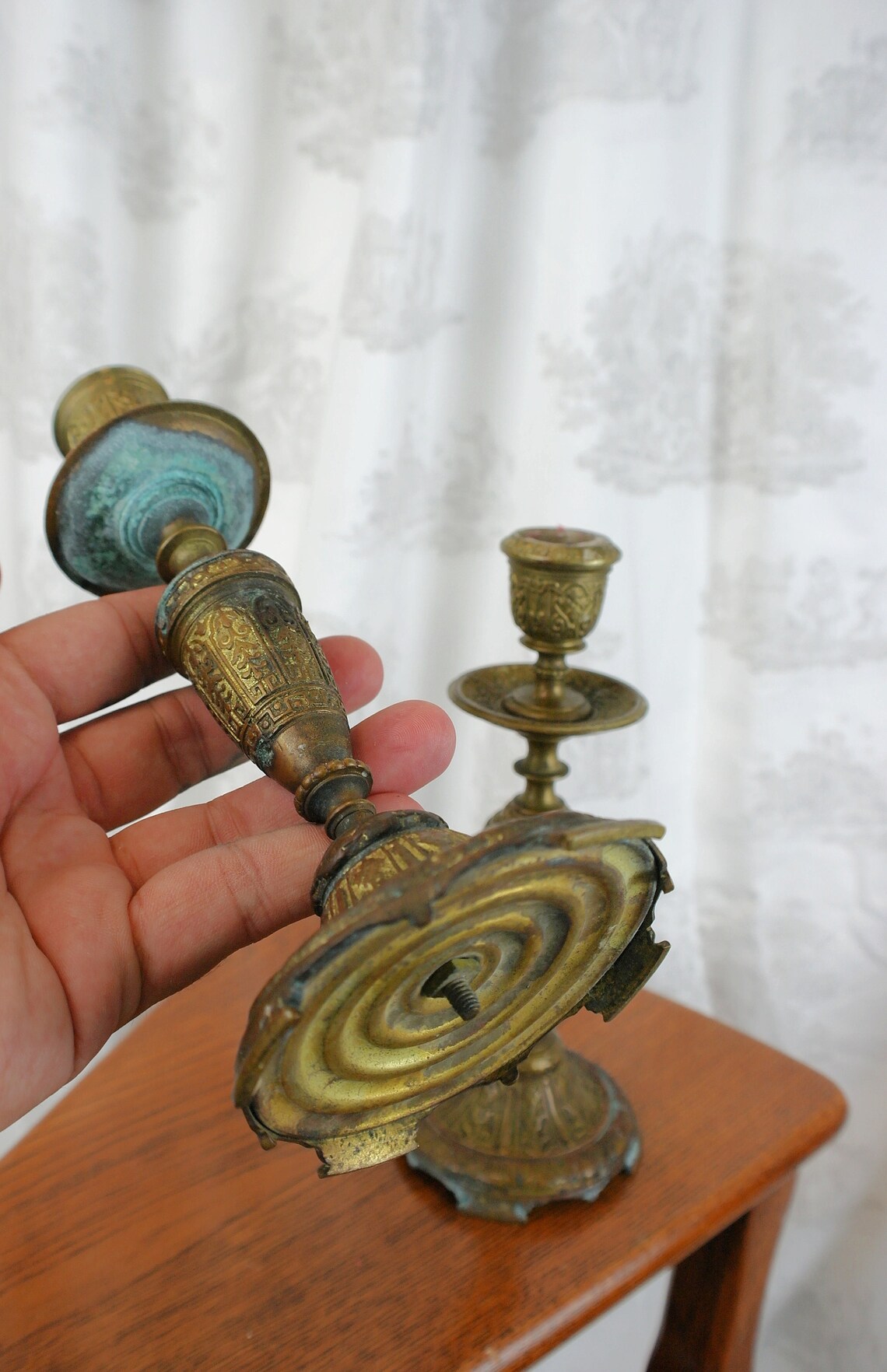 Antique Brass Candlesticks Roman Style Candle Holders Pair - Etsy