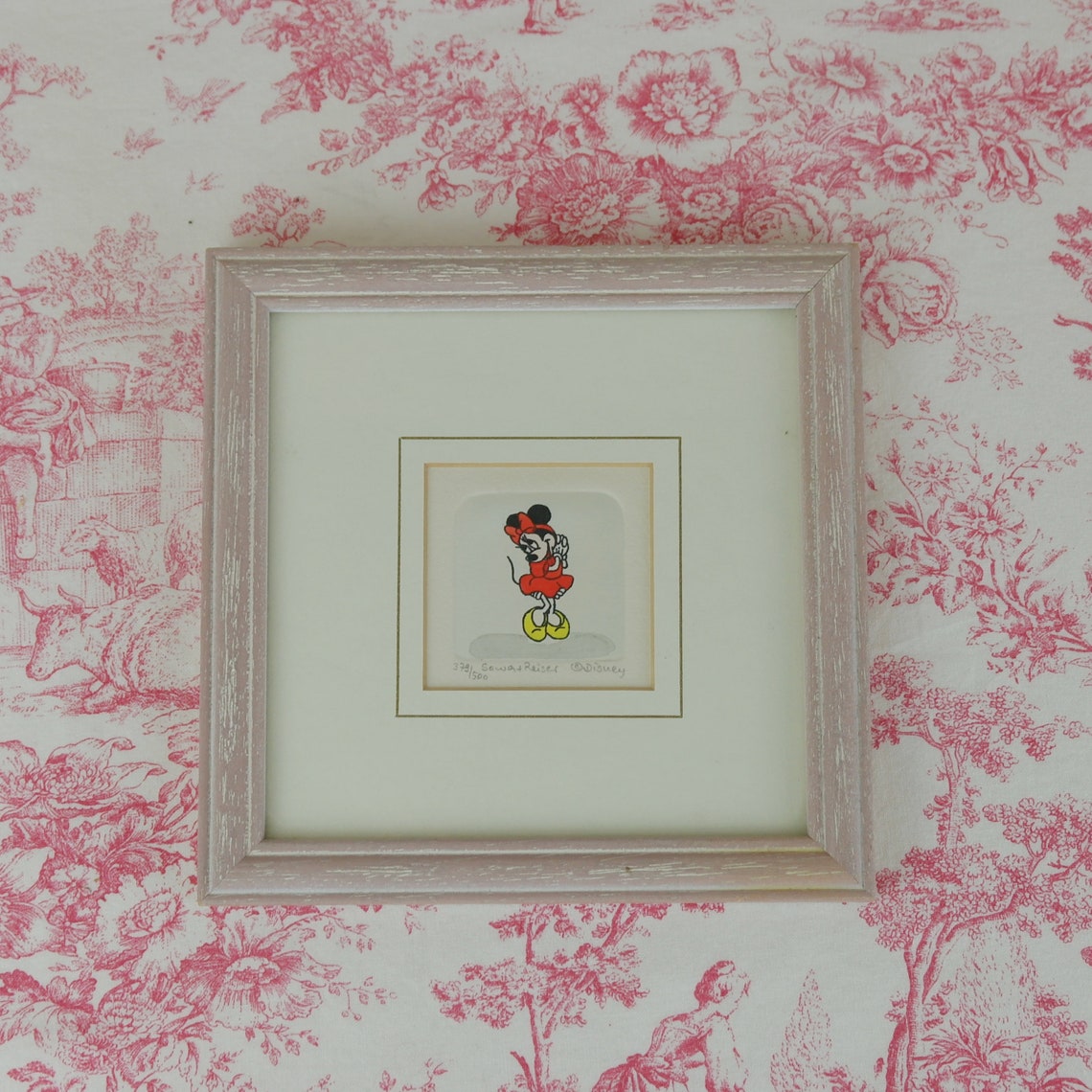 Minnie Mouse Etching Artwork Sowa & Reiser Hand Painted Signed Disney ...