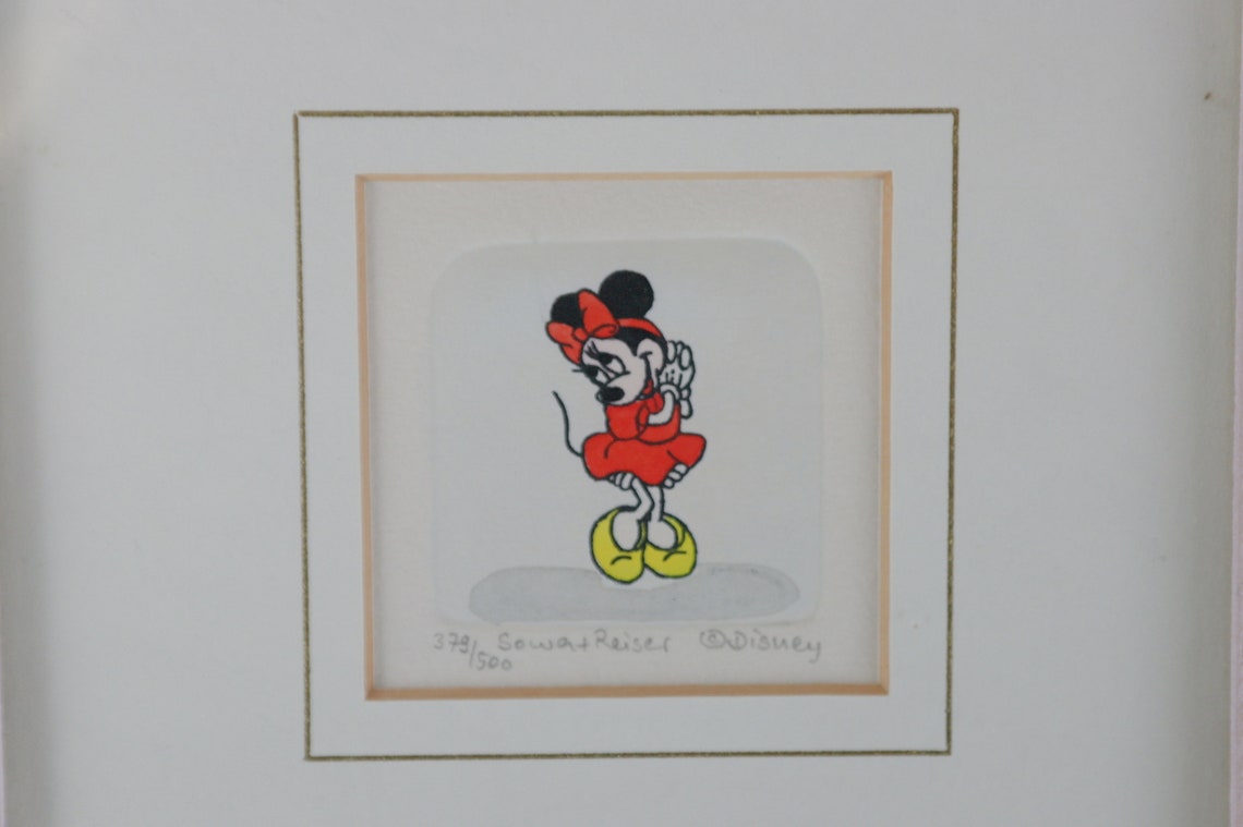 Minnie Mouse Etching Artwork Sowa & Reiser Hand Painted Signed Disney ...