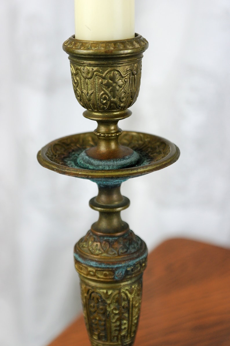 Antique Brass Candlesticks Roman Style Candle Holders Pair - Etsy