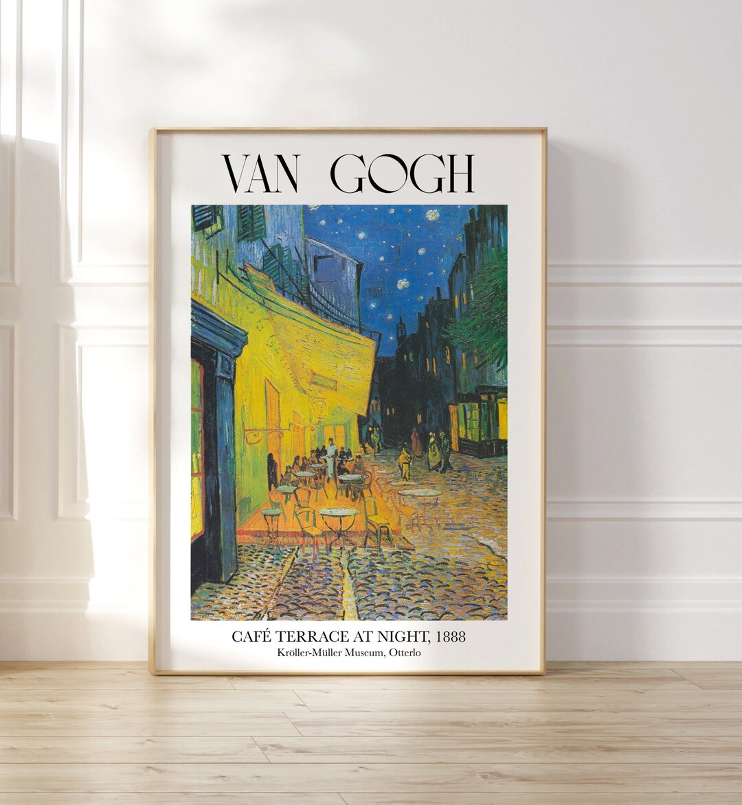 Van Gogh Print | Cafe Terrace at Night Remastered Print | Wall Art ...
