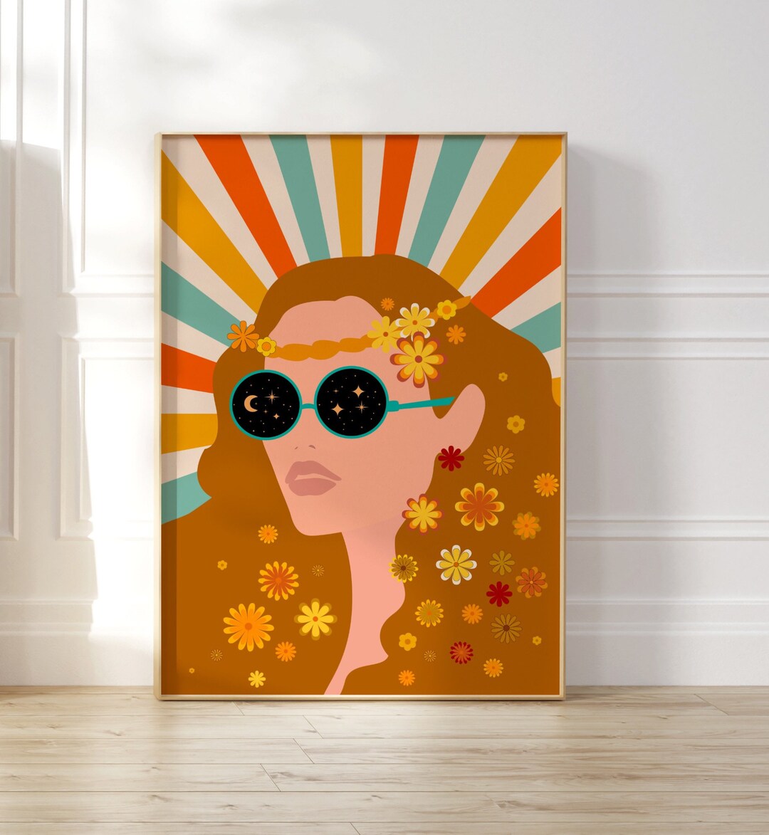 Psychedelics Art Print, Visionary Art, Woman Illustration, Retro ...