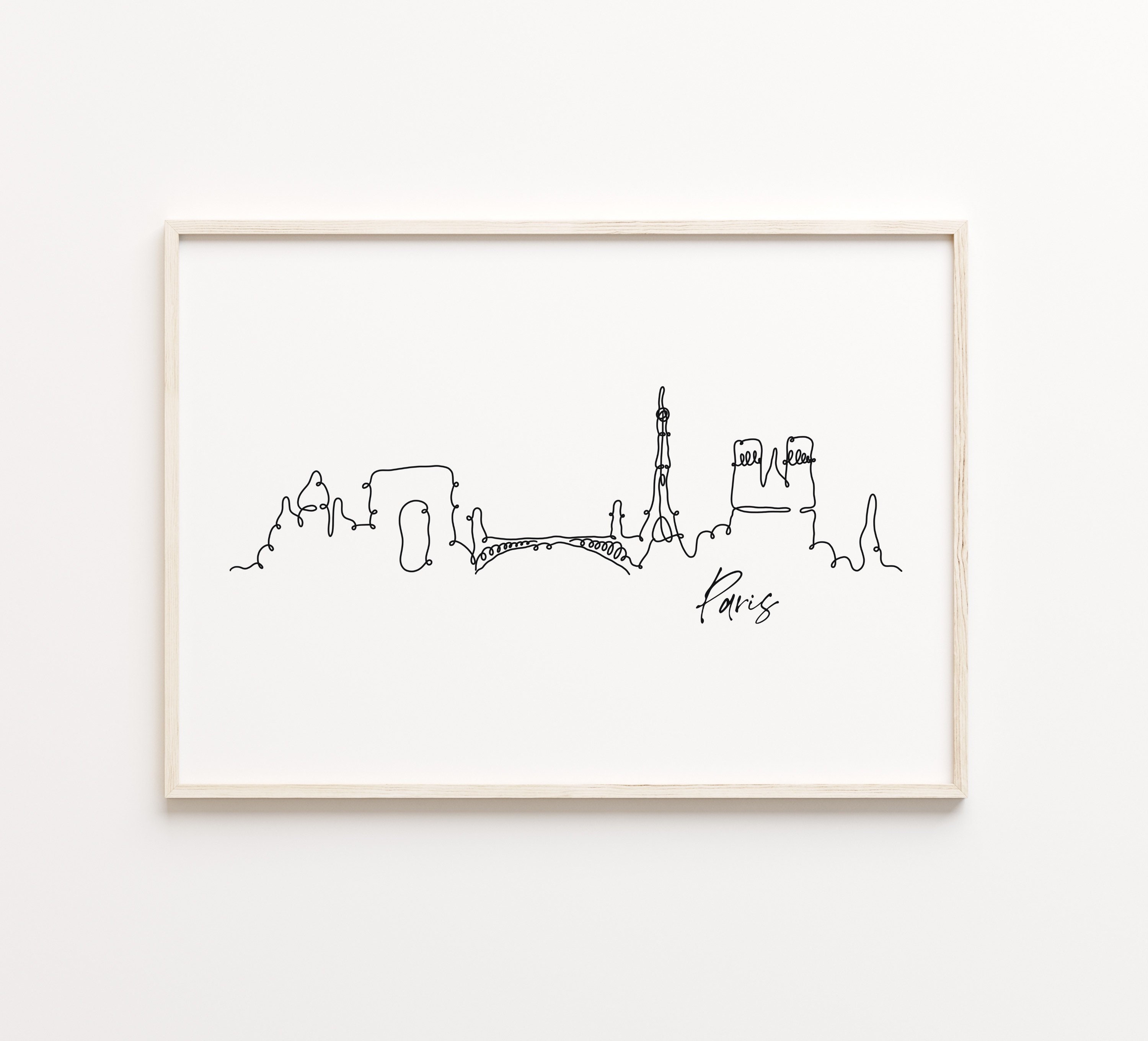 Paris Skyline Line Art Fine Line Art Print Paris Landscape - Etsy