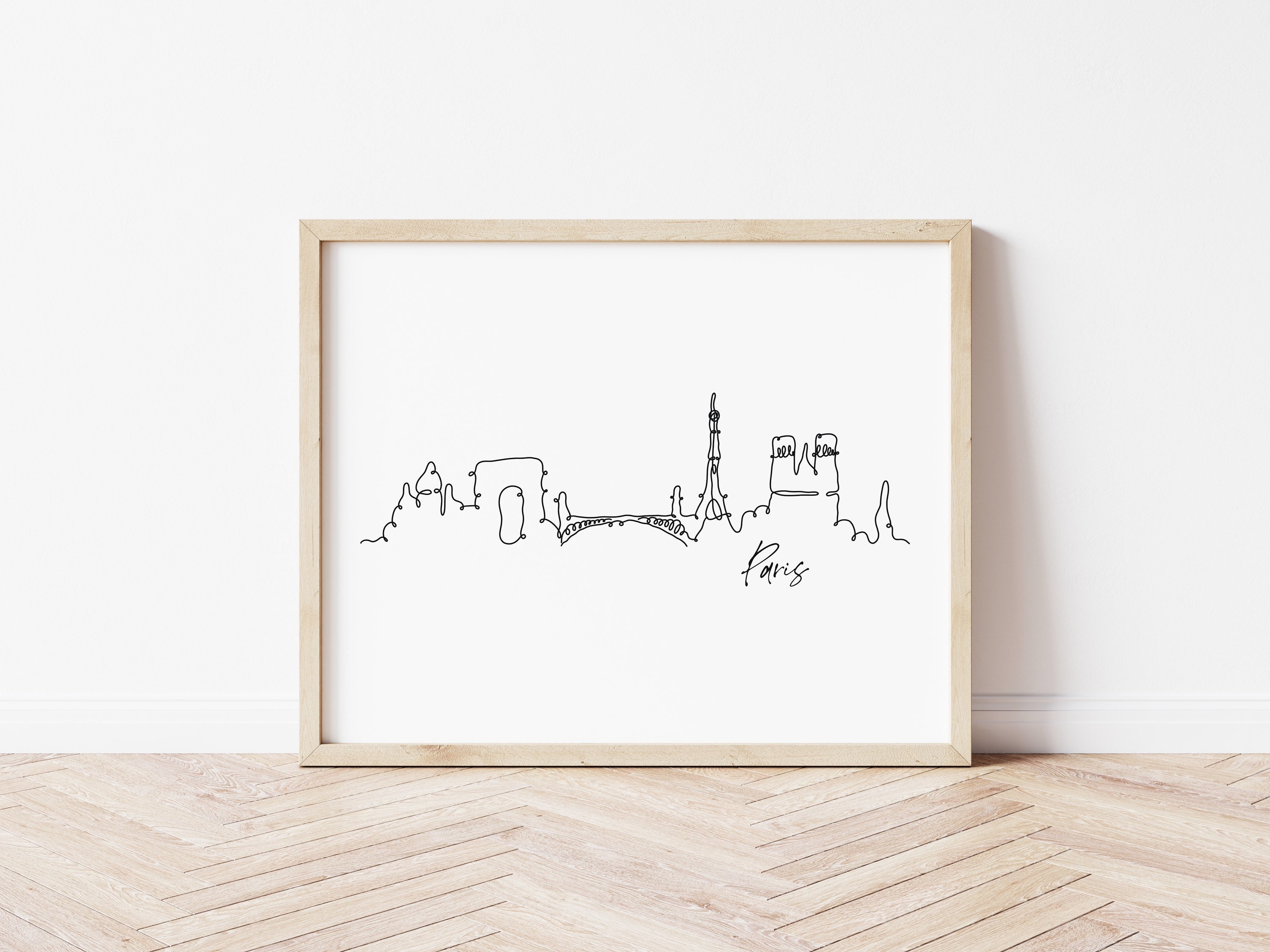 Paris Skyline Line Art Fine Line Art Print Paris Landscape | Etsy Australia