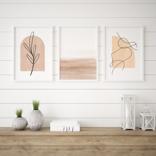 Minimal Line Botanical Print Set of 3 Gallery Wall Art Line - Etsy