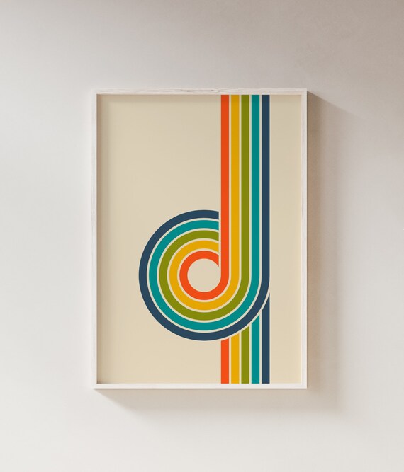 Retro Vintage Rainbow Art 1970s Retro Poster 70's Art - Etsy