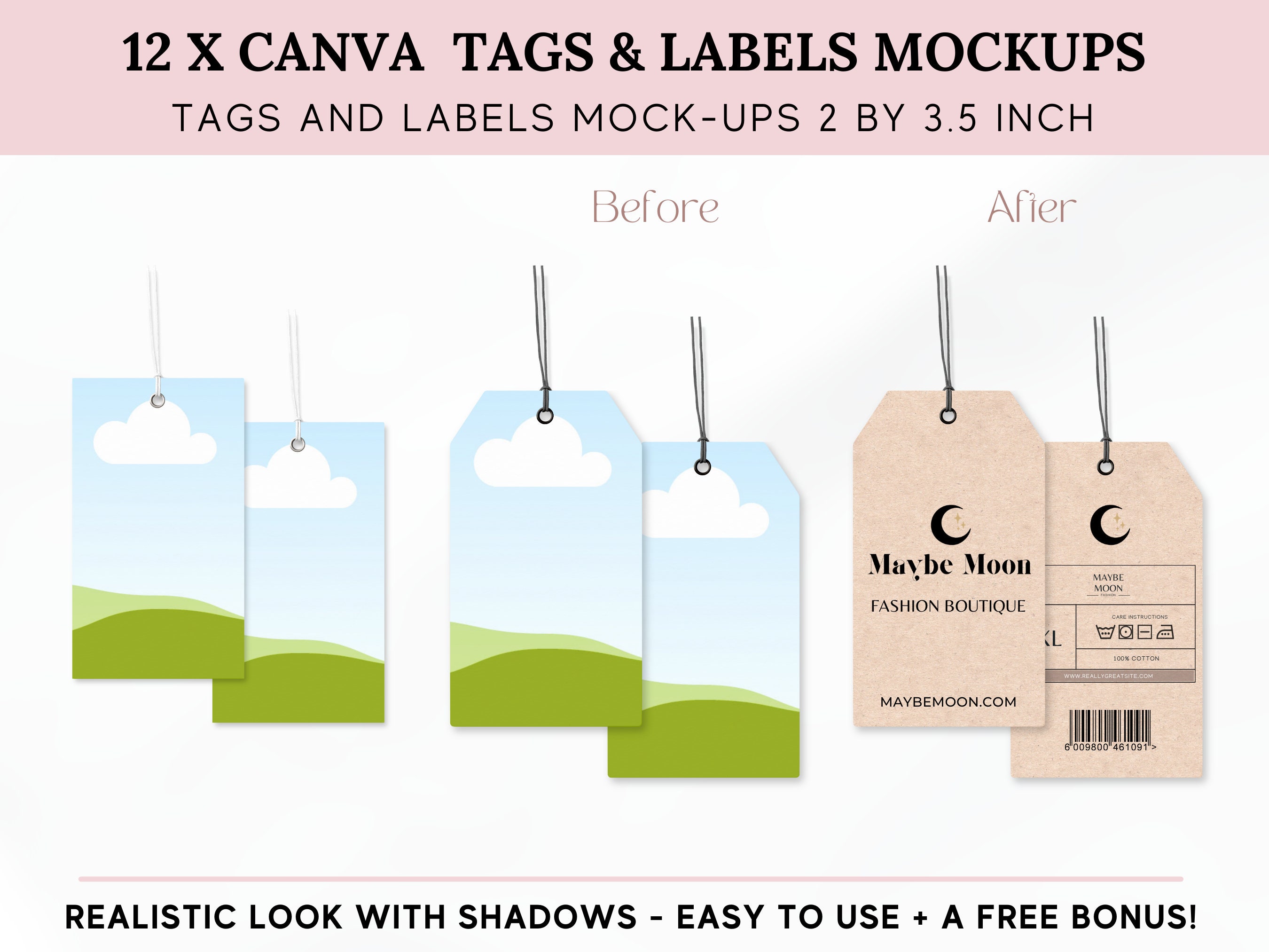 Canva Tags Mockups Gift Tag Mockup Label Mockup Canva - Etsy