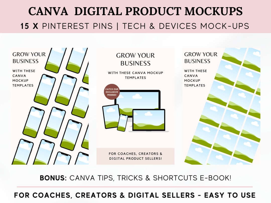 Pinterest Mockup, Canva Digital Product Pinterest Templates, Pinterest ...