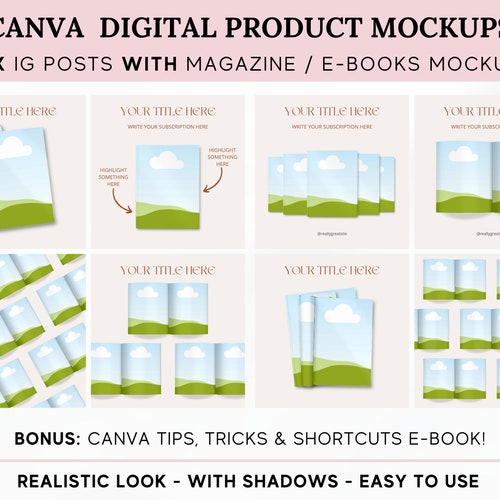 A4 Magazine Mockups Canva Template Canva Mockup Canva Book - Etsy