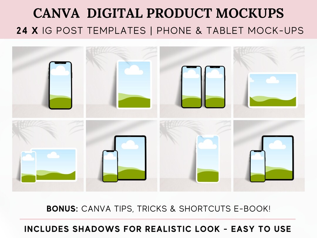 Devices Mockups Phone Mockup Tablet Mockup Canva Mockups - Etsy