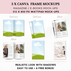Ebook Mockup, Wattpad Mockup, Canva Mockups, KDP Template, KDP Canva ...