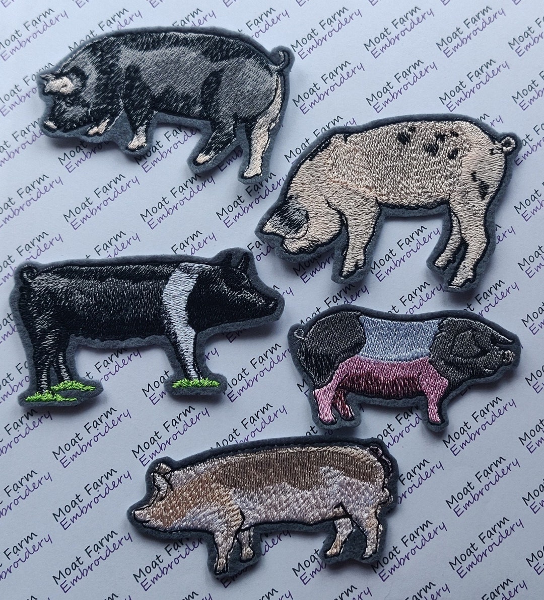 Embroidered Pig Patches - Etsy