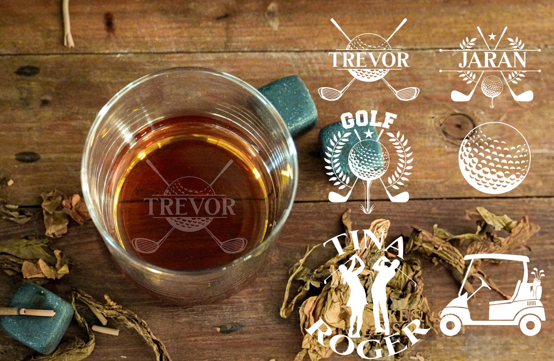 Personalized Golfing Whiskey Glass Engraved Heavy Base Drinkware ...