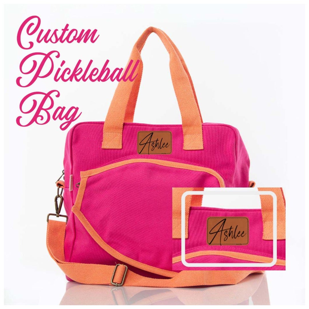Custom Pink Pickleball Bag With Name Personalization, Pickleball Paddle ...