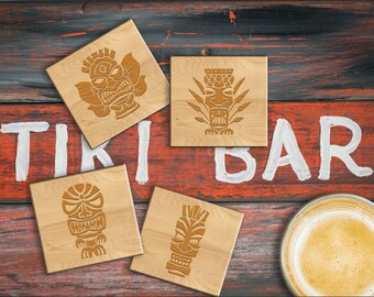 Tiki Bar Coasters | Etsy