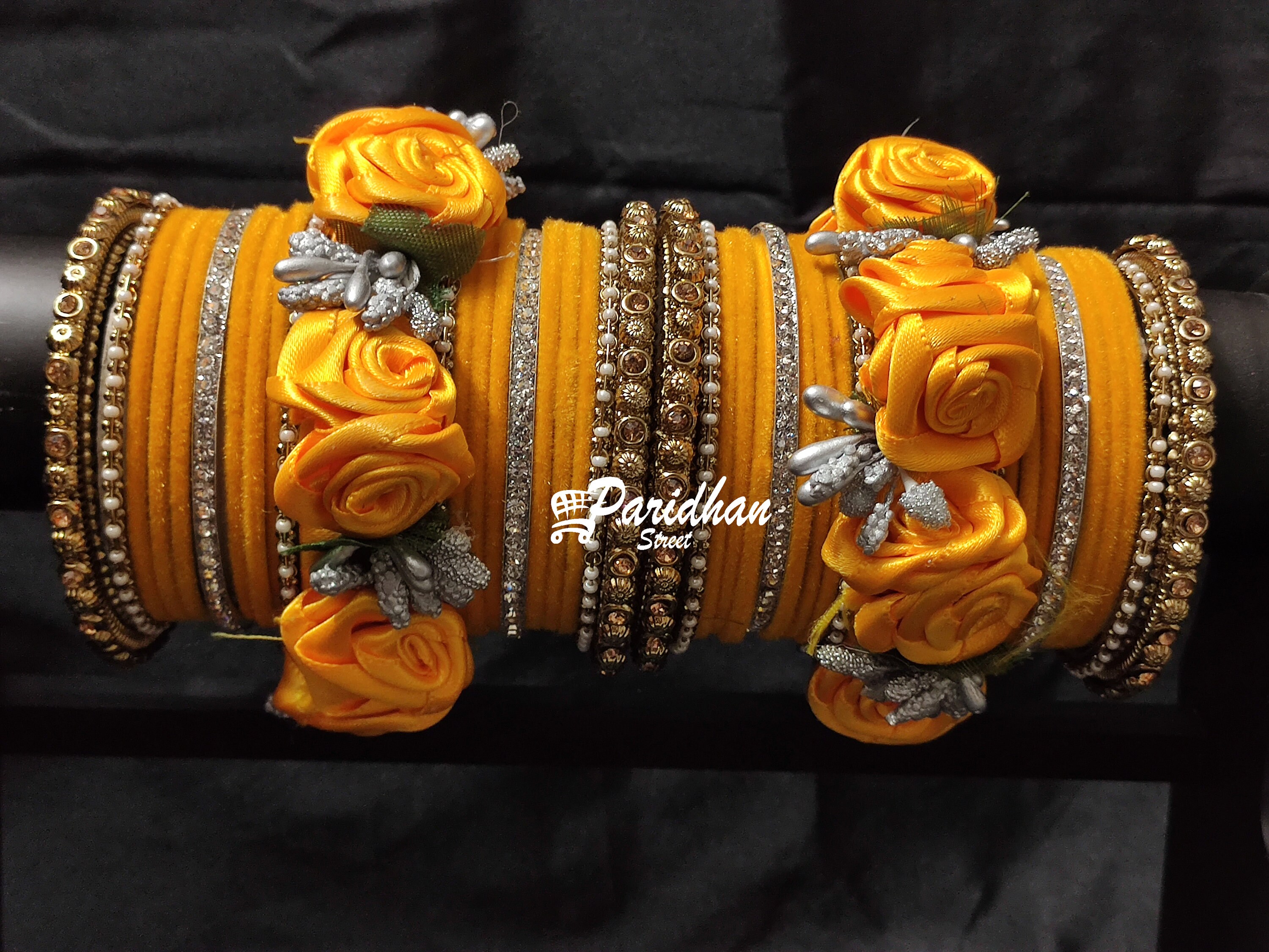 Green Pastel Color Flower Bridal Bangles Set-bangles Karva - Etsy