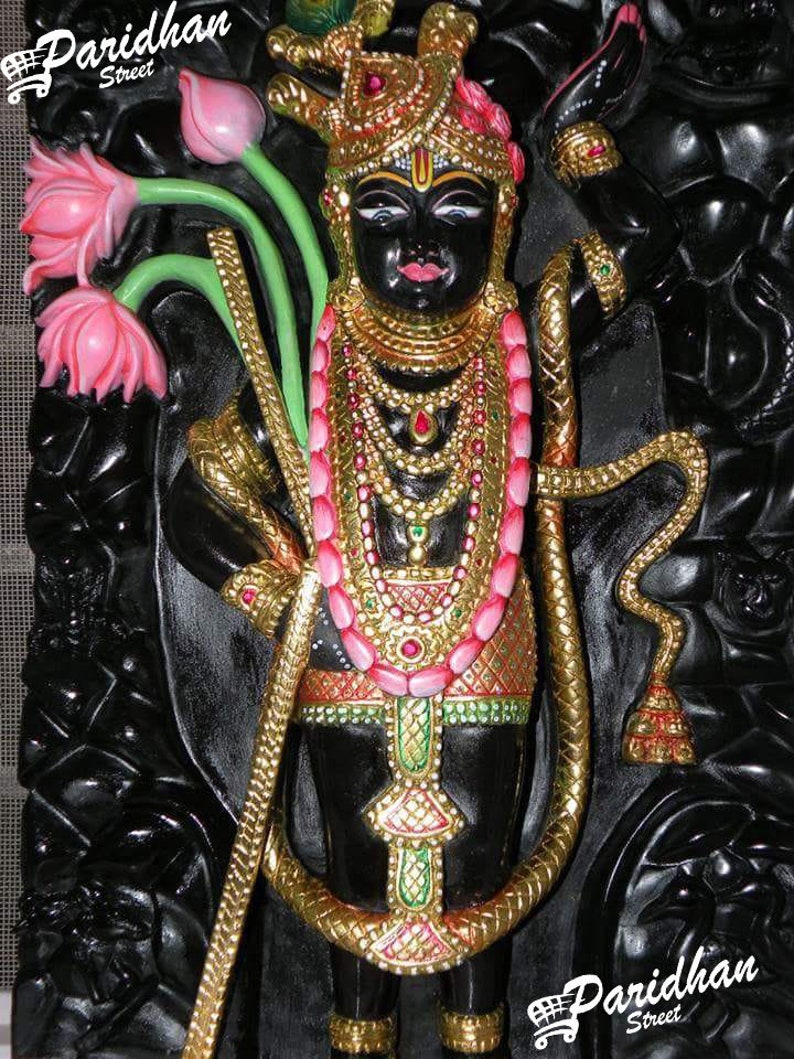 Indian Shrinathji Figure Statue-black Marble Shri Nath Ji Statue ...