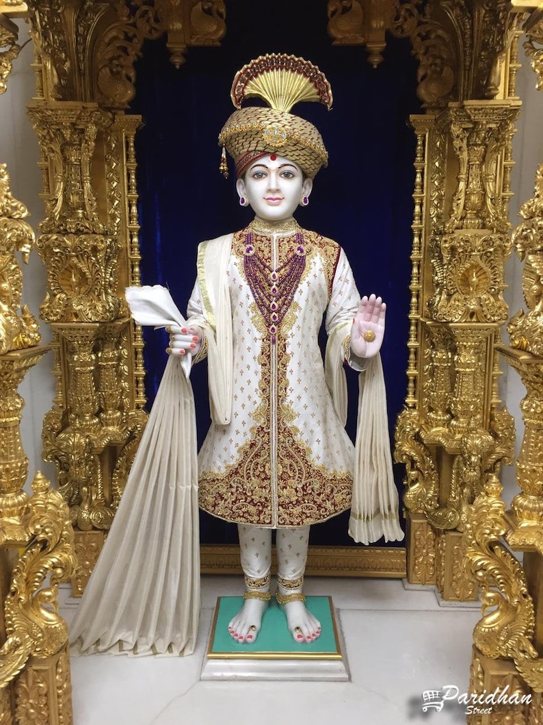 Pure Handmade BAPS Swami Narayan Ji Clothes for Marble Statue-kahna Lal ...