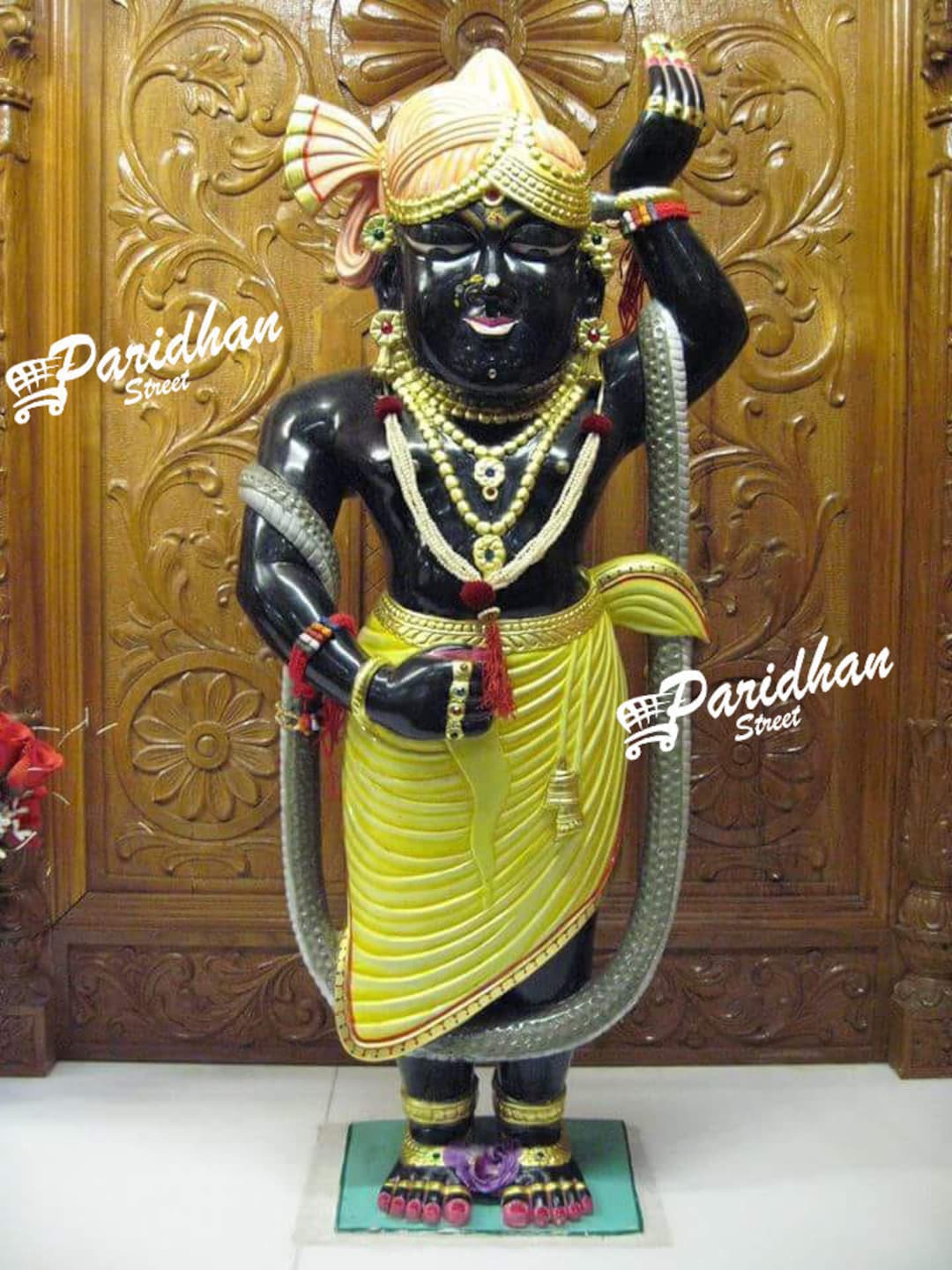 Pure Black Marble Shri Nath Ji Statue-shrinath Ji Idol-indian ...