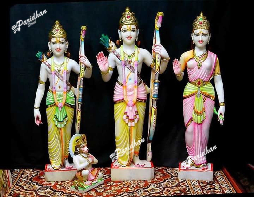 Marble Ram Darbar Statue - Ram Parivar Statue-ram Darbar Idol-ram ...