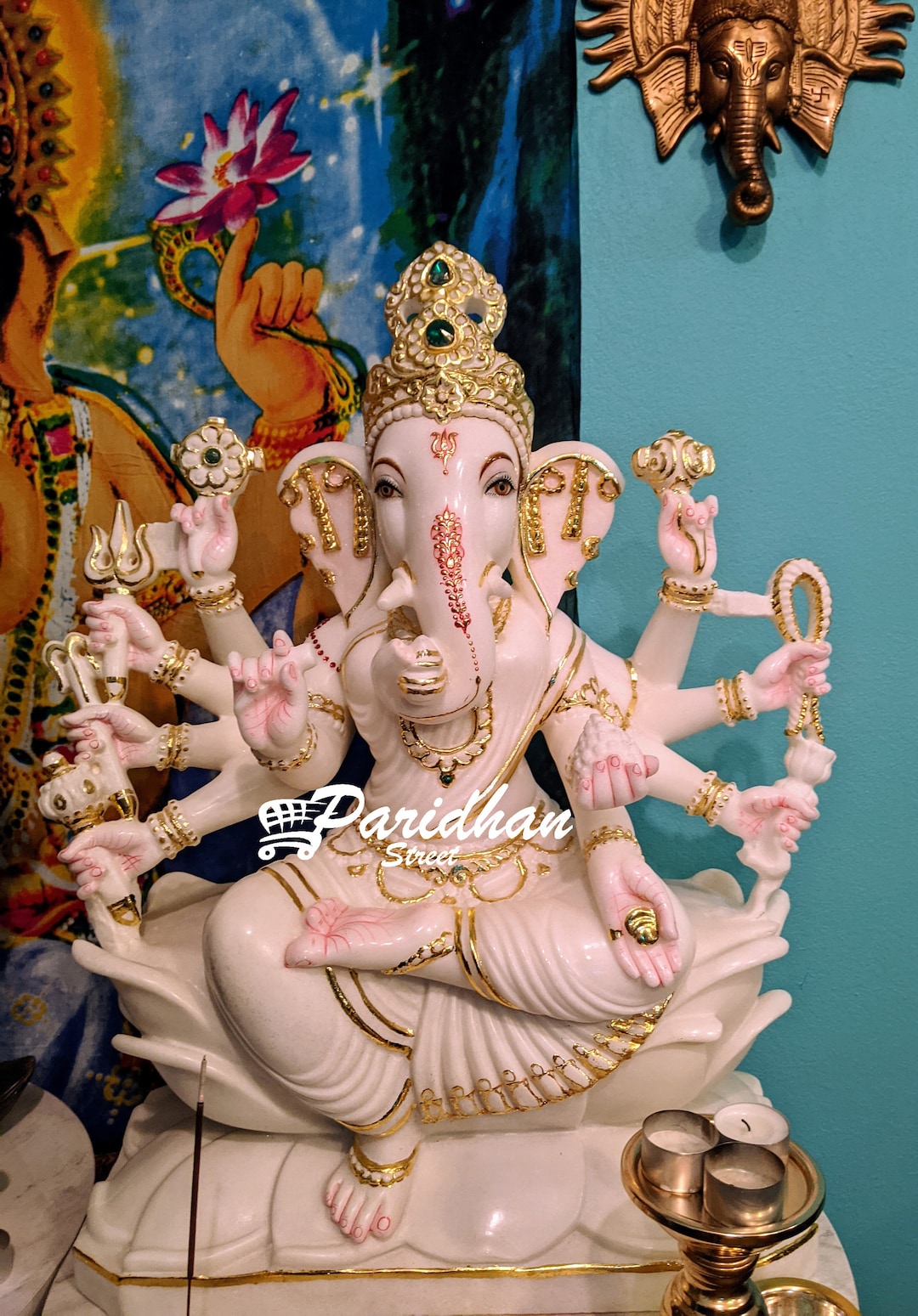 Vinayaki Ganesha Marble Statue-female Ganesha Idol-ganeshani Statue ...