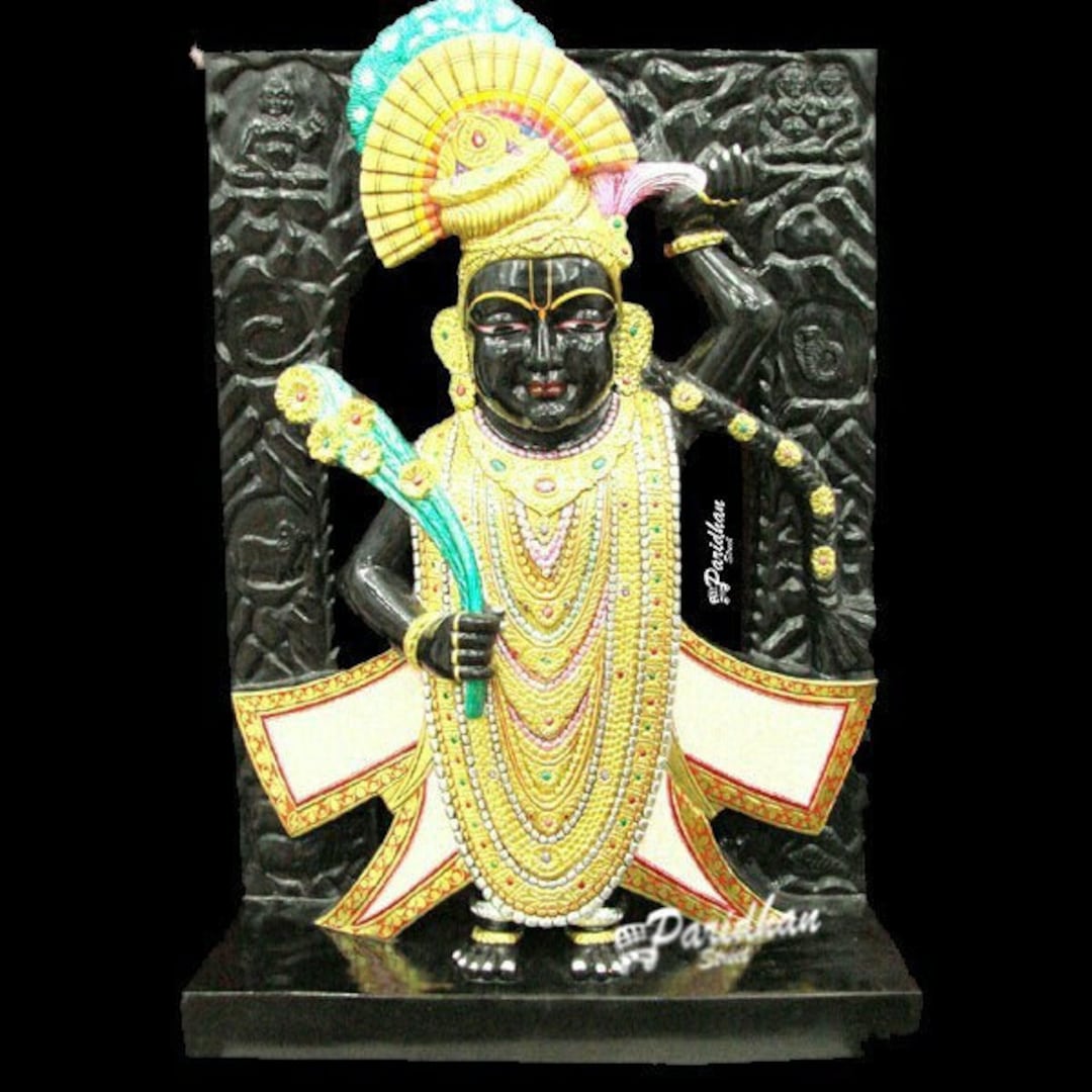Shreenathji - Black Marble Shri Nath Ji Statue-shrinath Ji Idol ...