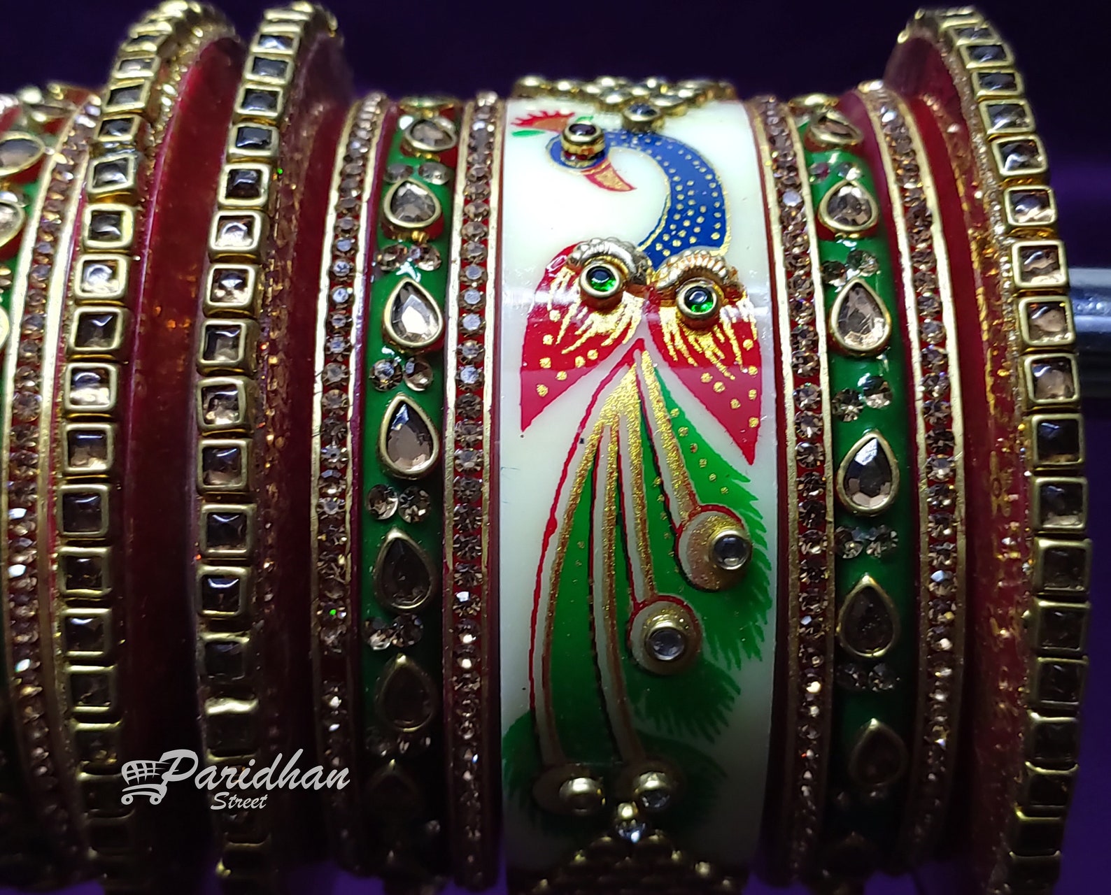 Peacock Kundan Chuda Set-rajasthani Chura Set-wedding - Etsy