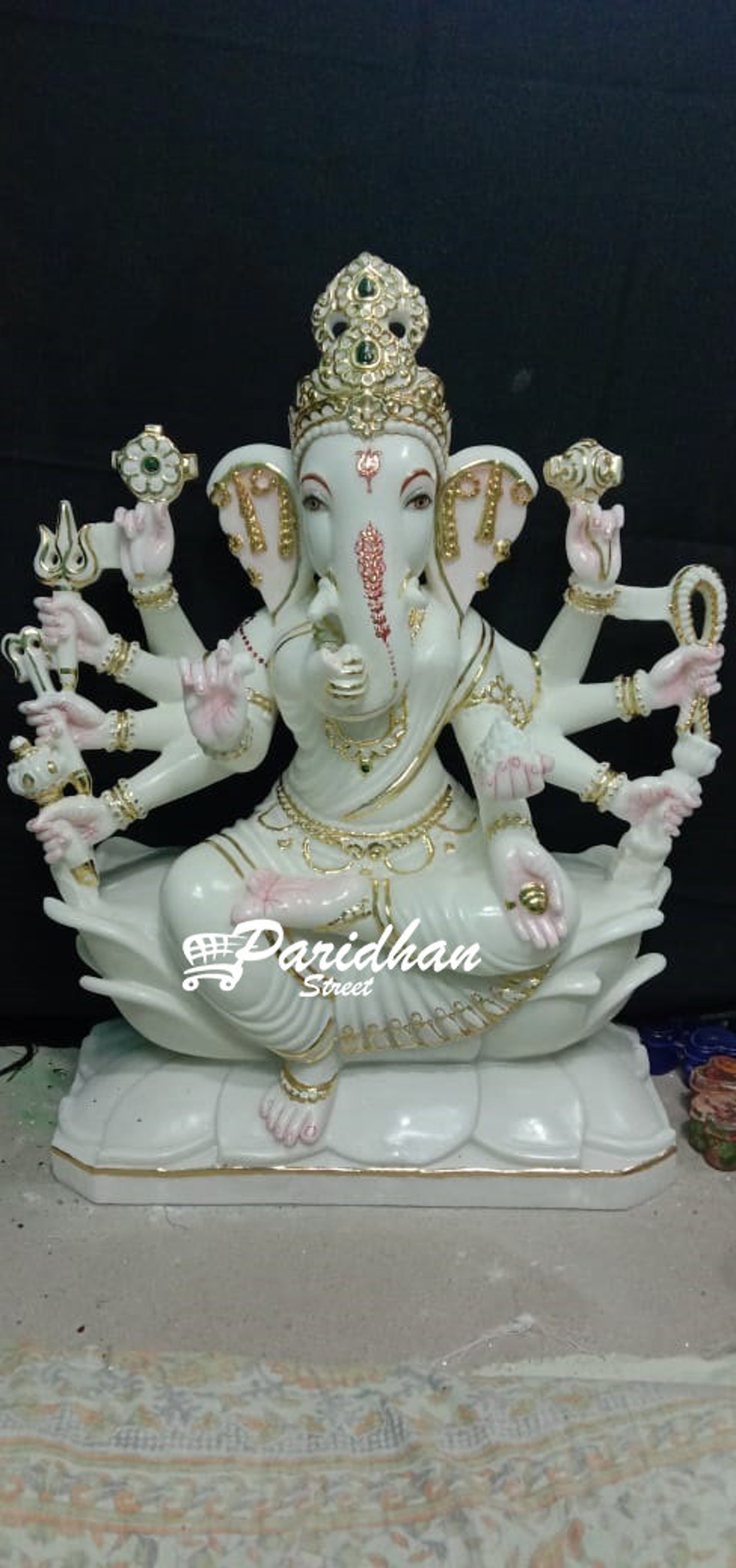 Vinayaki Ganesha Marble Statue-female Ganesha Idol-ganeshani Statue ...