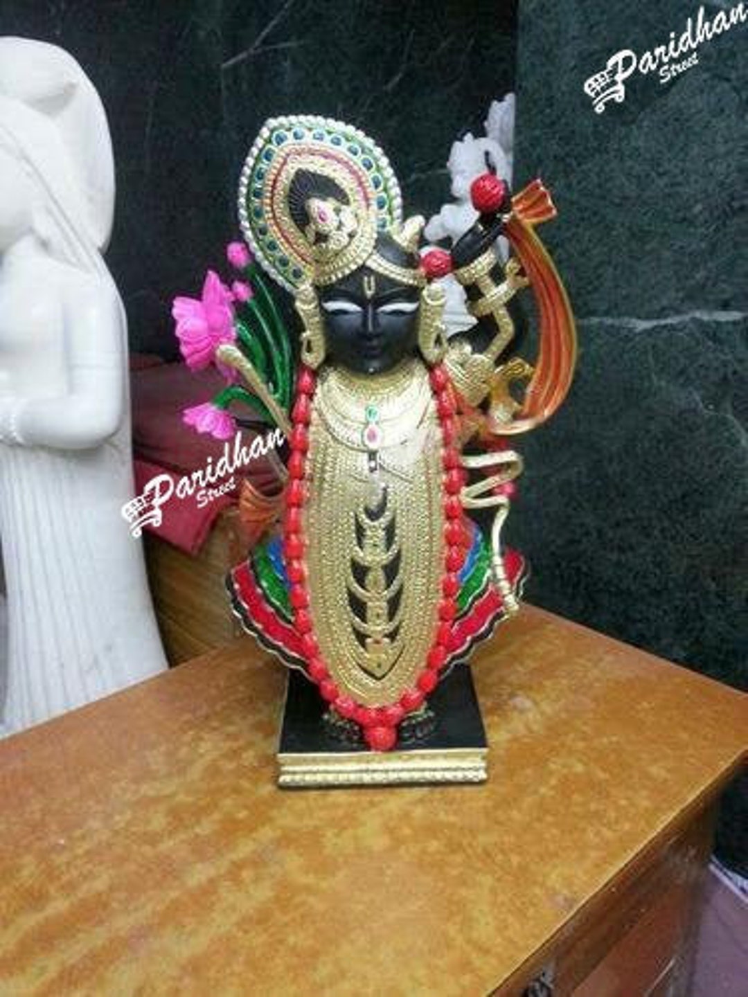 Black Marble Shri Nath Ji Statue-shrinath Ji Idol-indian Shrinathji ...
