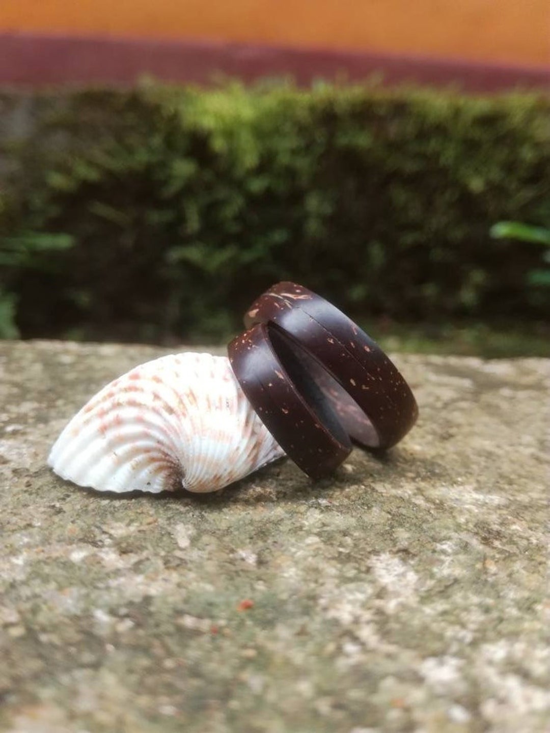 Coconut Shell Couple Ring, Wood Ring, Wooden Ring, Handmade Ring ...