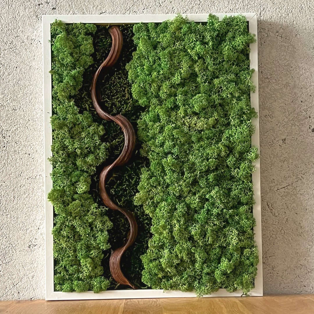 Moss Painting Moss Wall Decoration Natural Art Moss Wall Art Deco Moss ...