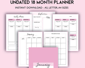 18 Month Planner - Etsy