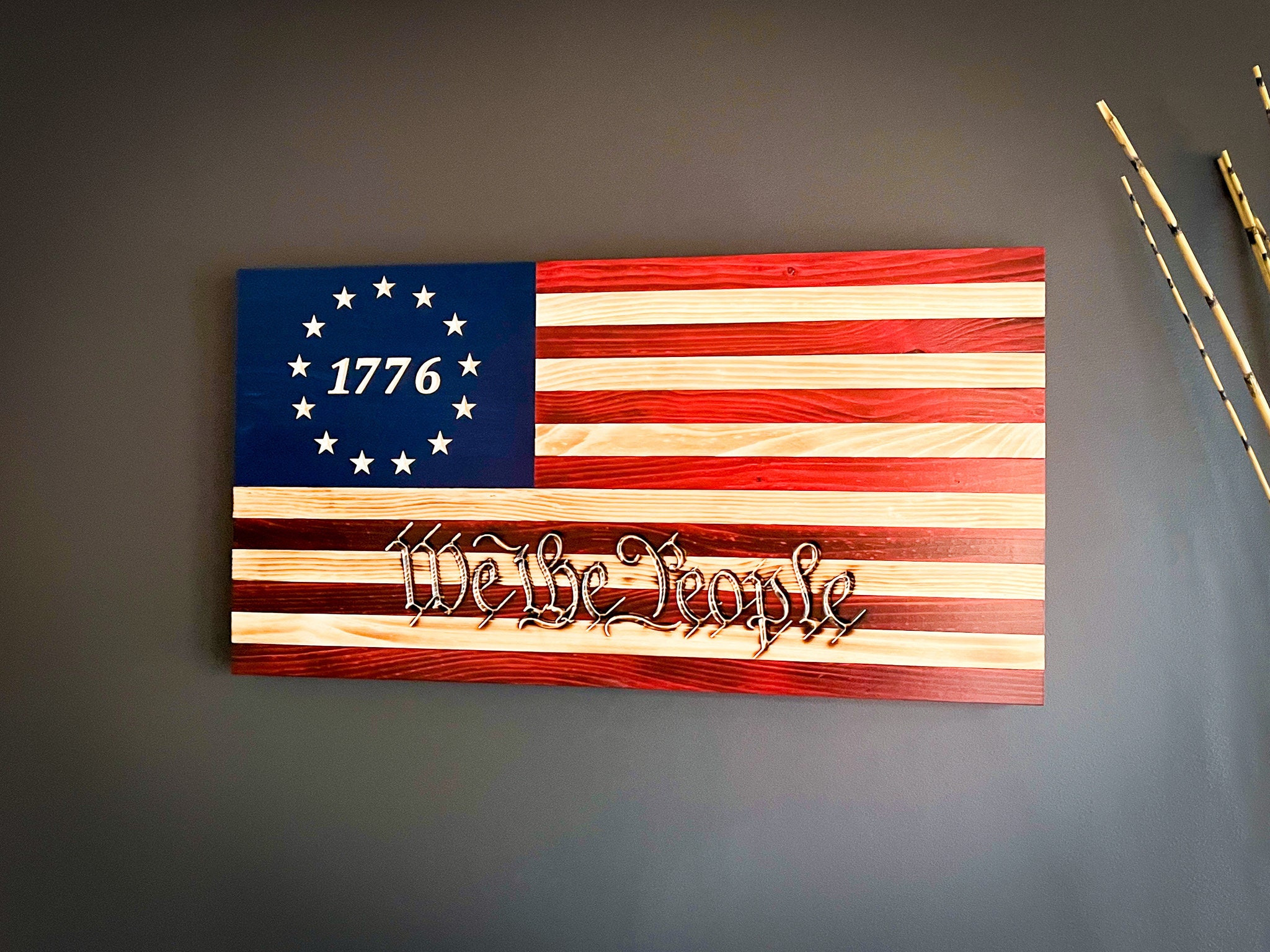 Extra Large 46x24 We the People Rustic American - Etsy