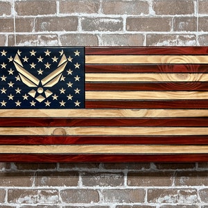 USAF Wooden Flag With Wings Design | Air Force Wooden Flag- American ...