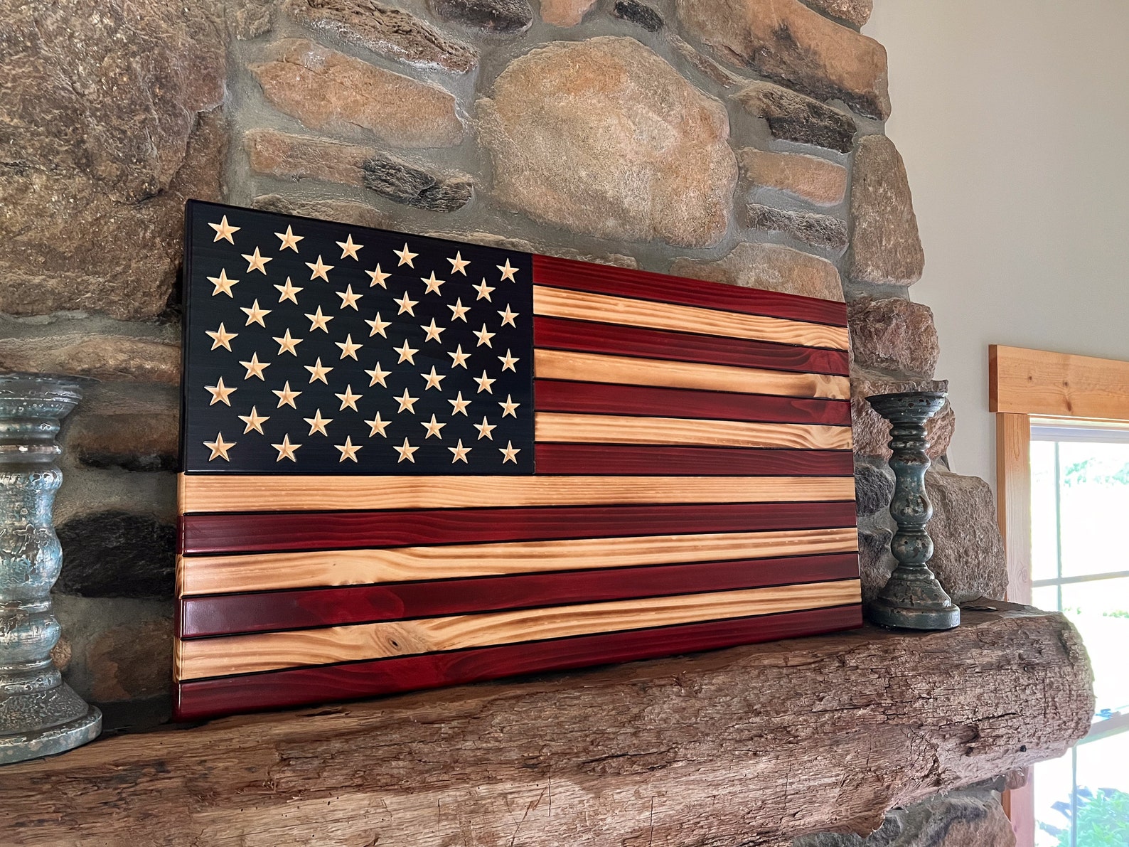 American Wooden Flag, Rustic American Flag, Patriotic, Wall Art Decor ...