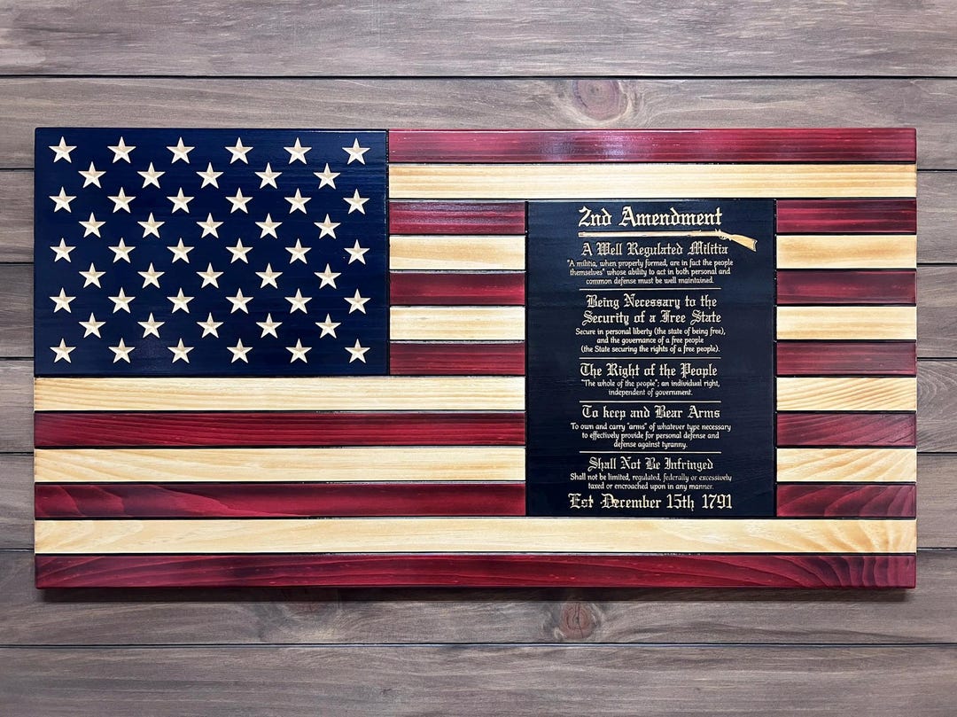 2nd Amendment American Flag – Handmade Wooden Wall Art | Rustic ...