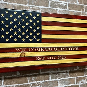 Customizable Military Plaque Wooden Flag With Logo/patch/seal and Text ...